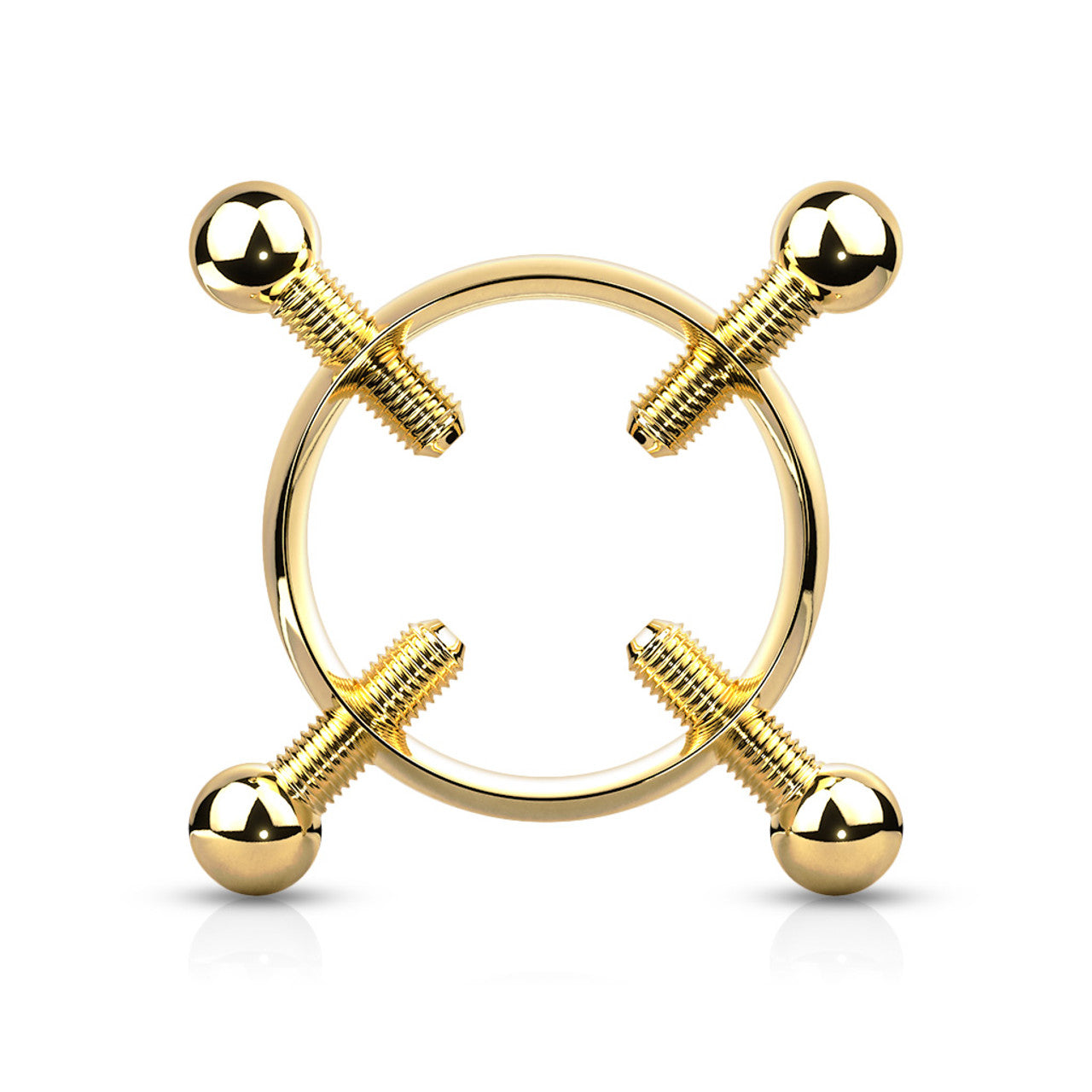 Surgical Steel Non-Piercing Adjustable Nipple Ring Clamp & 4 Screws ...